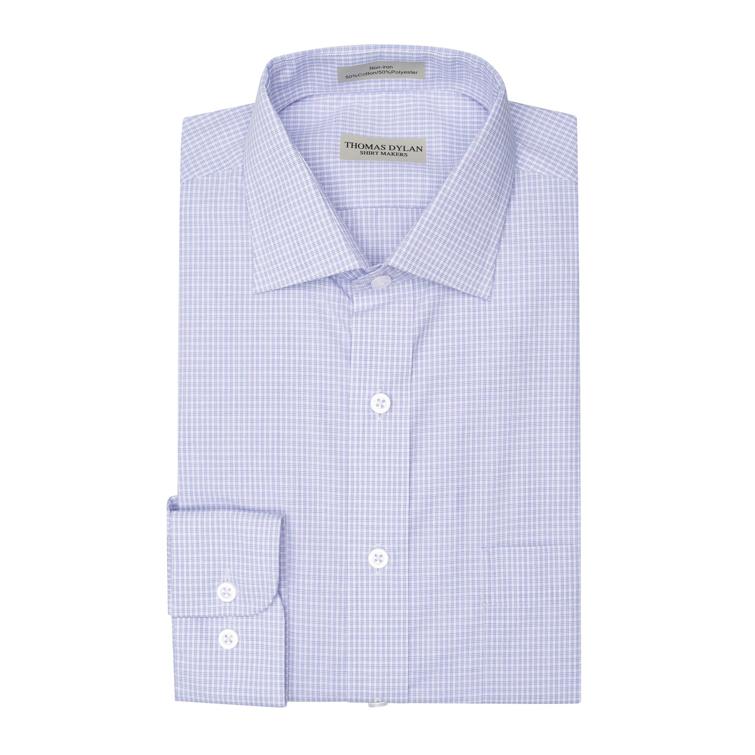 028 SC - Violet College Check Spread Collar
